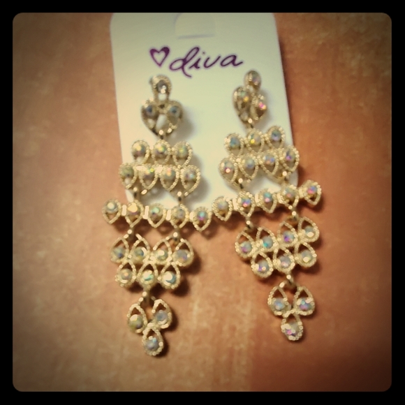 Diva | Jewelry | New Diva Crystal Chandelier Dangle Earrings | Poshmark